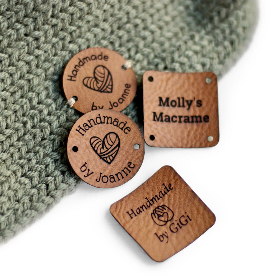 Custom Faux Leather Tags for Knitting, Crochet and Handmade Items – Cutpie